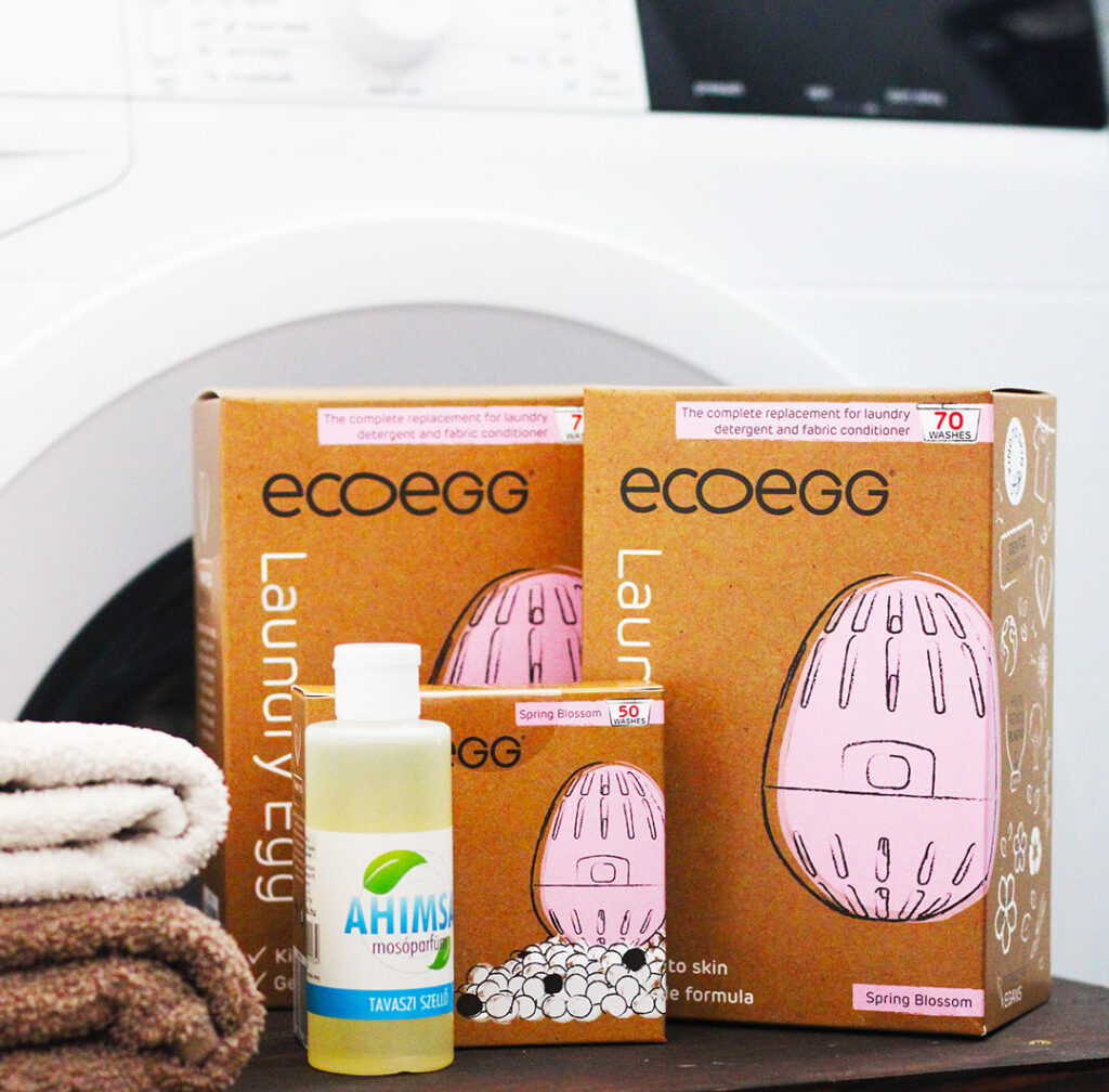 Ecoegg lágy tavasz 120 mosás + 2db Ahimsa mosóparfüm csomag - Majolikabolt